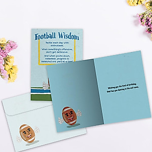 Tree-Free Greetings - Humorous Birthday Cards - Artful Designs - 1 Card + Matching Envelopes - Made in USA - 100% Recycled Paper - 5"x7" - Football Wisdom (GO61536)