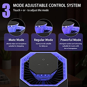 Bug Zapper Indoor, Mosquito Zapper & Killer with Dual Circles of Blue Light & 2 Glue Boards for Mosquitoes Fruit Flies Gnats, Powerful 3 Speed Adjustable Fruit Fly Traps for Indoors Kitchen Home