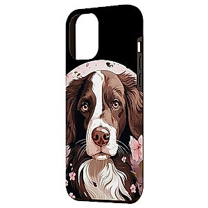 iPhone 14 Pro Max Cool Spring Flowers with Dog for Season Lovers Case