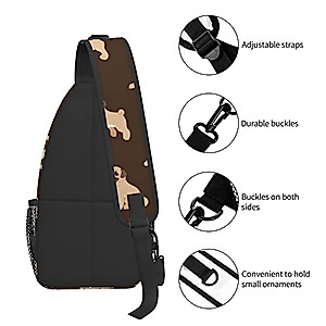 Crossbody Bag Sling Shoulder Backpack for Men Women Pug Cute Puppy Dog Unisex Small Hiking Backpack Durable Hiking Daypack for Sport Casual Walking Biking Travel Cycling