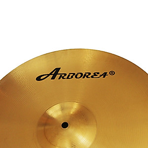 Arborea Brilliant Finish 14" Crash Cymbal Bright Sound Drum Practice Cymbal for Drum Set