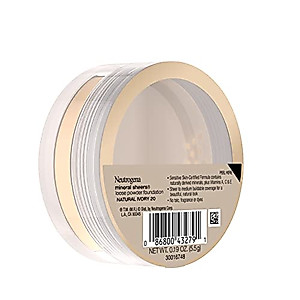 Neutrogena Mineral Sheers Lightweight Loose Powder Makeup Foundation with Vitamins A, C, & E, Sheer to Medium Buildable Coverage, Skin Tone Enhancer, Face Redness Reducer, Natural Ivory 20.19 oz