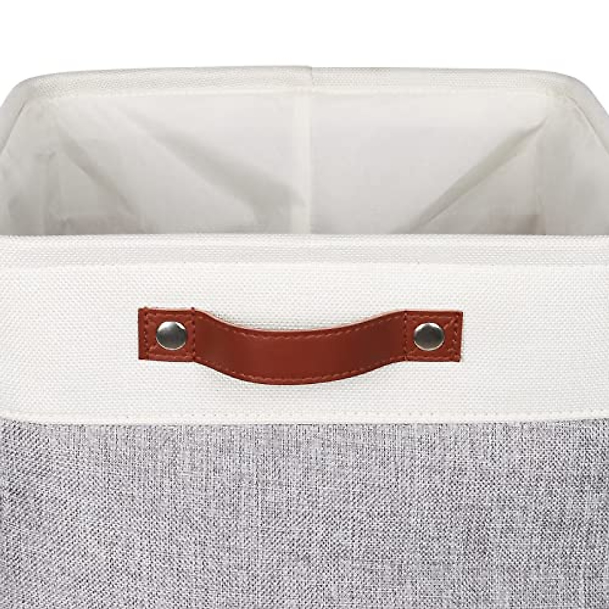 Kntiwiwo Cube Storage Bin Gray Cube Storage Bins for Closet Organizers and Storage Shelves Foldable Storage Cubes with Handles Set of 3，13”x13”x13”