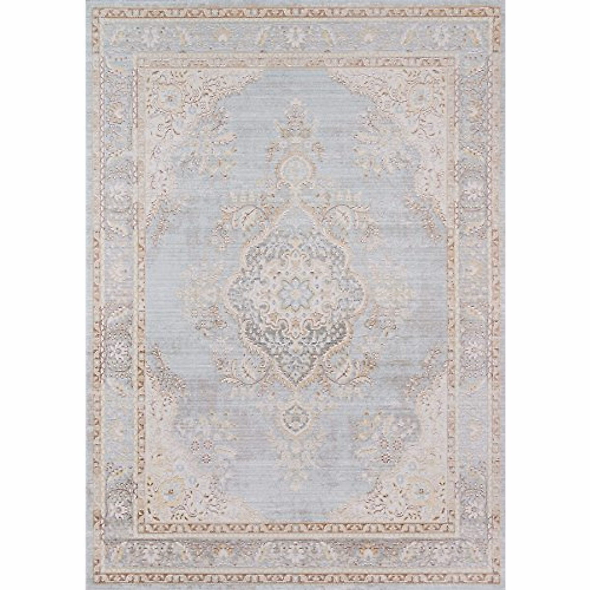 Momeni Rugs Isabella Traditional Medallion Flat Weave Area Rug, 9'3" X 11'10", Blue