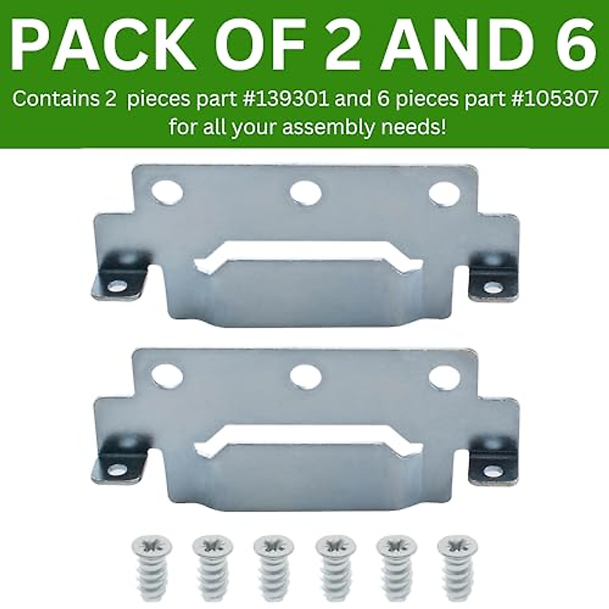 Spare Hardware Parts Replacement for IKEA Bed Frame Part 139301 (Mounting Plate) and 105307 (Screws)