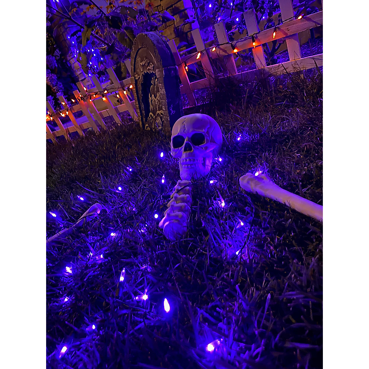 2 Packs of DecoBrite Purple 8ft (2.4m) 20 ct Battery Operated Halloween String Lights with Timer Indoor Outdoor Two Mode Functions on Black Wire for Small Spaces Wreath Room Window Decorations