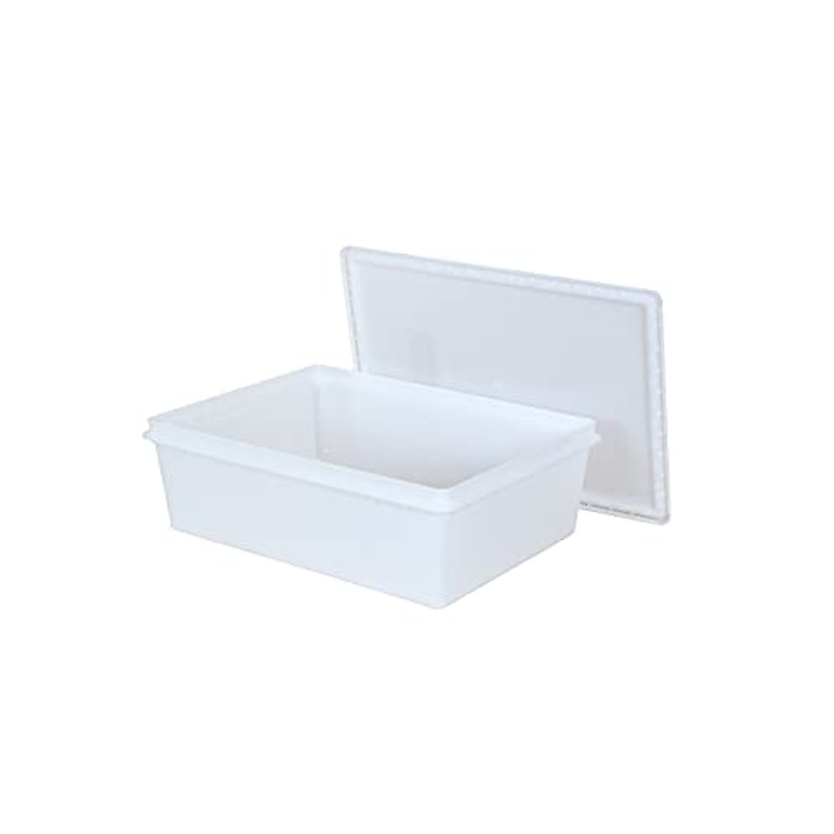 Continental Plastics Fish Tubs/Food Storage Bins 25lb 11.5" x 15.5" x 5", Pack of 10 Deep Bases with Lids…