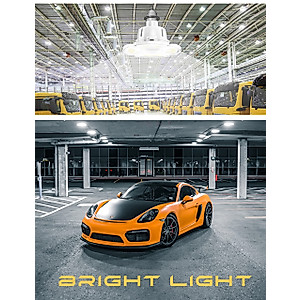 RDJ Bouns 211B 150W EX39 Base LED Garage Light Motion Sensor, White Garage Light 3000K,4000K,5000K, 4-Panel Foldable Screw-in Style, High Bay LED Shop Light, Garage Ceiling Light