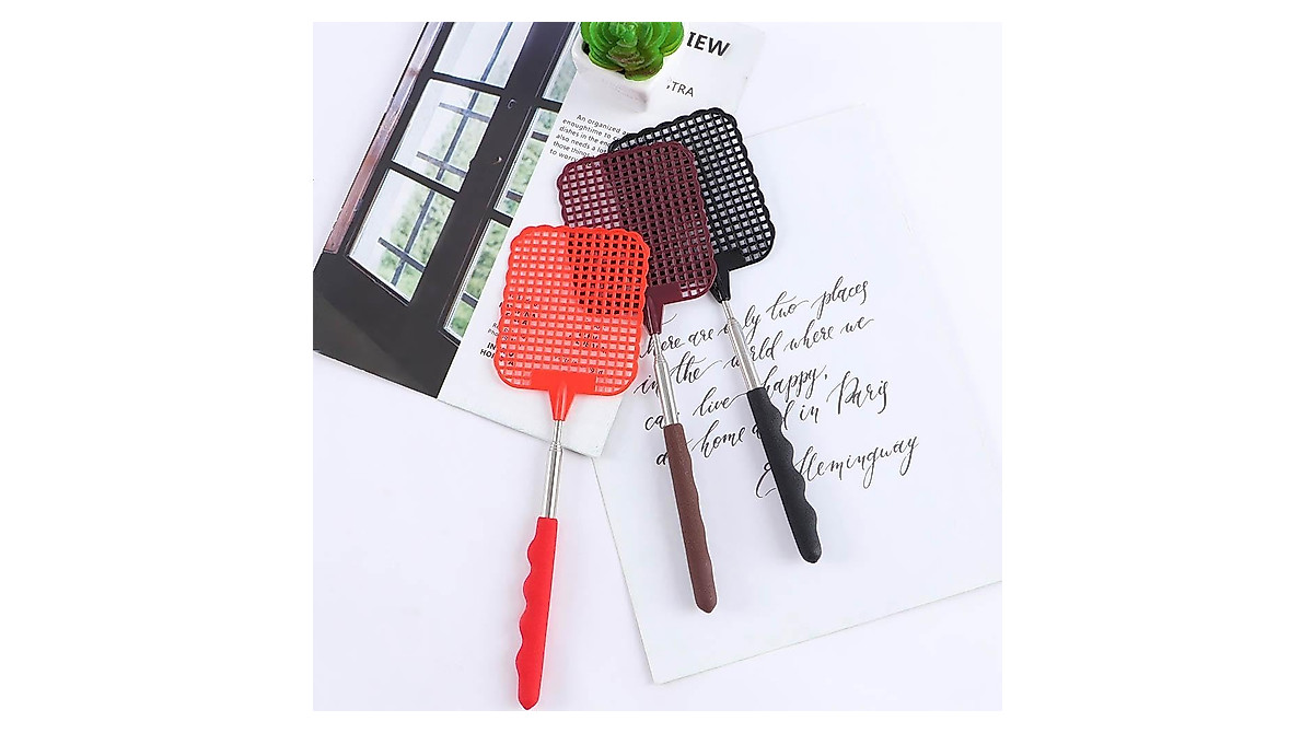 Extendable Fly Swatters - Heavy Plastic Bugs Killer