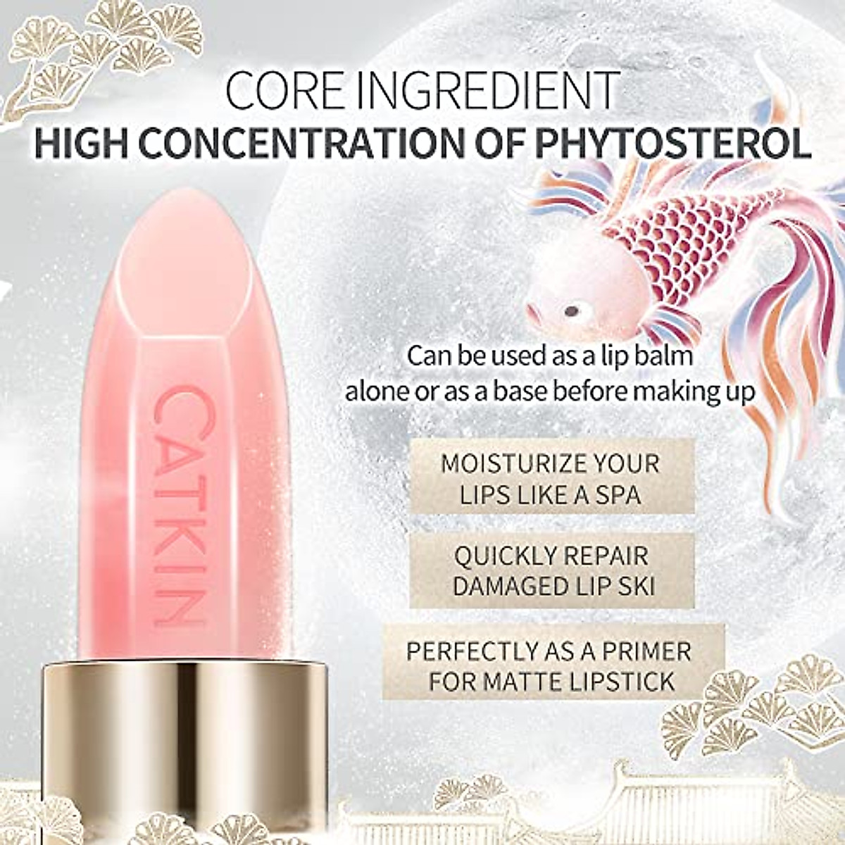 Catkin Nude Red Carving Matte Lipstick with Pink Lip Balm Makeup Set Moist Nourishing Lip Care Collection Xmas Gift