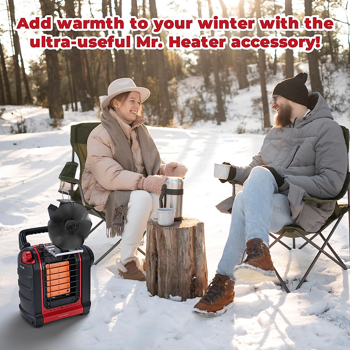 Wood Stove Fan Bracket for Mr Heater Buddy, Multi-Purpose Mr Heater Holder for Fireplace Fan/Heated Stuff Shelf, Stand with Clip for Little Buddy and Big Buddy, Outdoor Heater Buddy Accessories