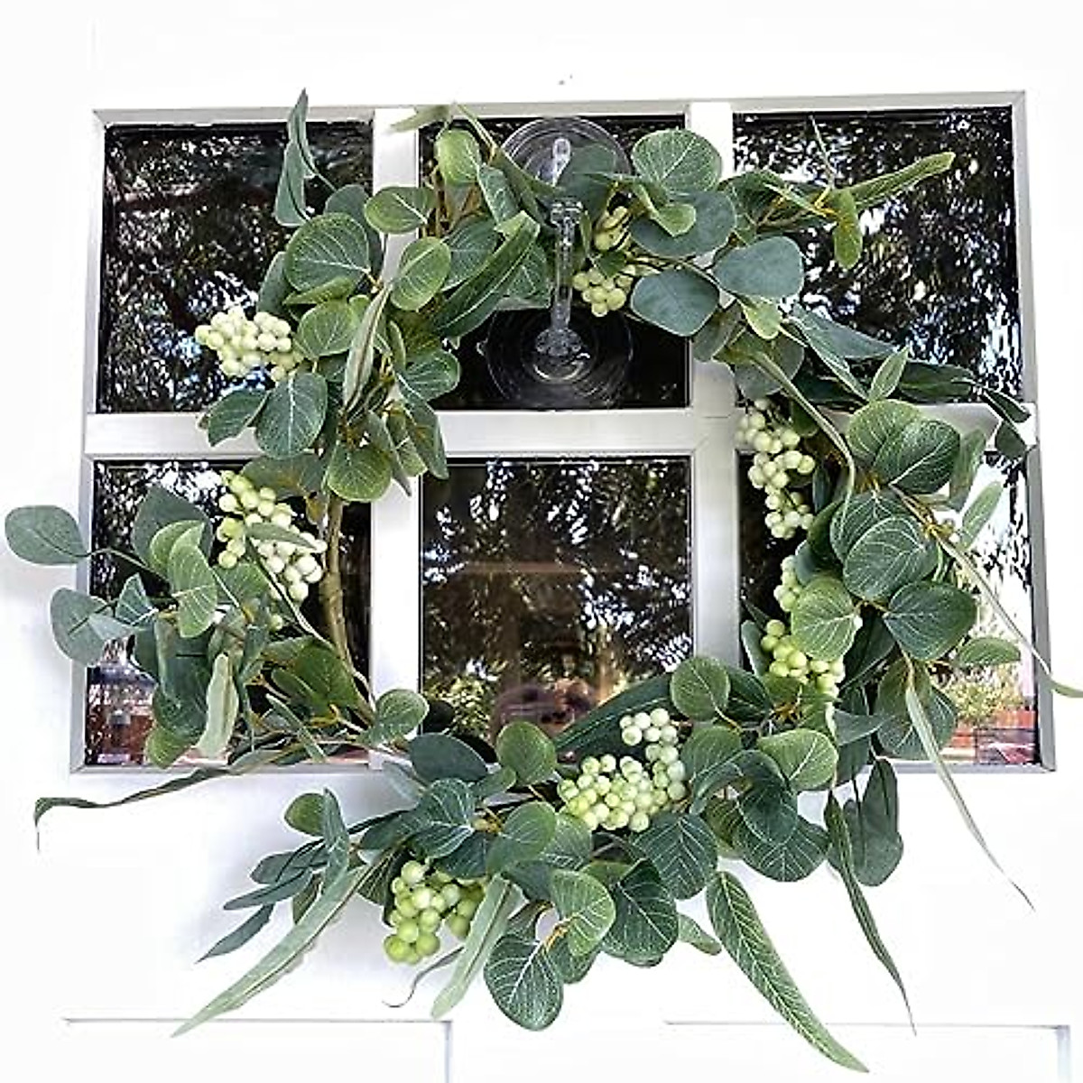 DiliComing Fall-Wreath Eucalyptus Front Door-Wreath - 20 Inch Year Round Artificial Door Wreath, All Season Wreath Clearance for Farmhouse, Wall and Window Decoration