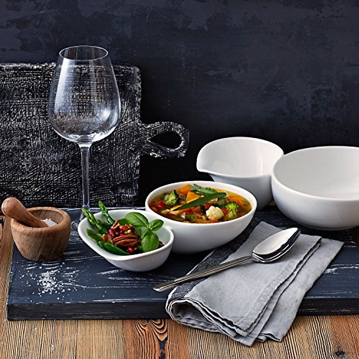 Soup Passion Large Soup Bowl Set of 2 by Villeroy & Boch - Premium Porcelain - Made in Germany - Dishwasher and Microwave Safe - 10.75 x 6.75 x 2.5 Inches, White