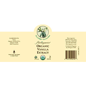 Flavorganics Organic Vanilla Extract, 8 ounce