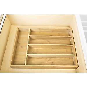 Home Basics Cutlery Tray Holder, Bamboo