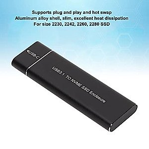 M.2 NVMe SSD Enclosure, USB3.1 SSD Enclosure Ultrathin Fast Transfer Type C Interface for PC