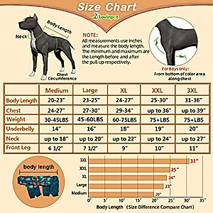 LovinPet Pitbull Breeds Dog Jammies: Wound Care, Anxiety Lightweight Onesie, Large Dog Pajamas, Pjs for Dogs, Reflective Stripe, Super Dinos Navy Print, Surgical Recovery Clothes/Medium