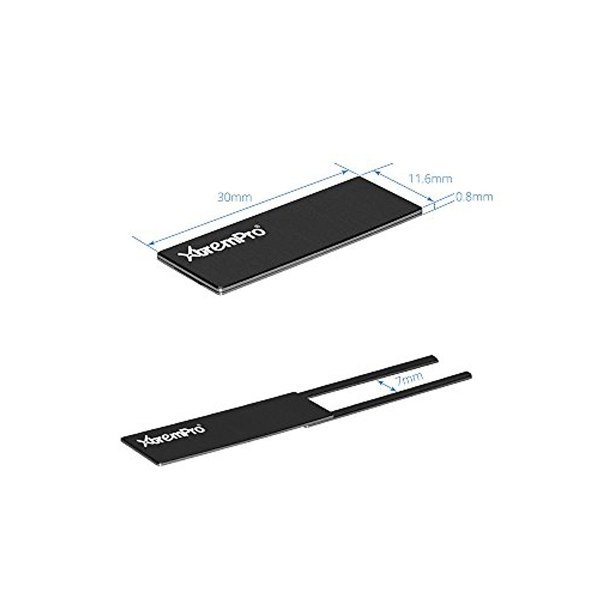 XtremPro Webcam Cover Privacy Shield for Computer, Mac, MacBook Pro, iMac, Laptop, Surfcase Pro, Phone, 0.03 in Ultra Thin Camera Blocker Privacy Shield - Black/Silver (Black)