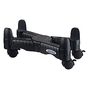 Kantek Mobile CPU Stand with Adjustable Width and Locking Casters, 16-Inch Wide x 7-Inch Deep x 4.8-Inch High (CS200B),Black