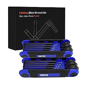 Allen Wrench Set, 2 Pack Aluminum Hex Key Set Metric & Standard SAE - Allen Key Set Made of Aluminum Alloy for Hex Head Socket Screw, Tool for Men Women Husband Stocking Stuffers for Men (Plastic)