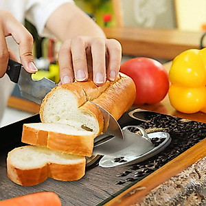 Tempered Glass Cutting Board Hot coffee in a white coffee cup and many coffee beans placed around Tableware Kitchen Decorative Cutting Board with Non-slip Legs, Serving Board, Large Size, 15" x 11"