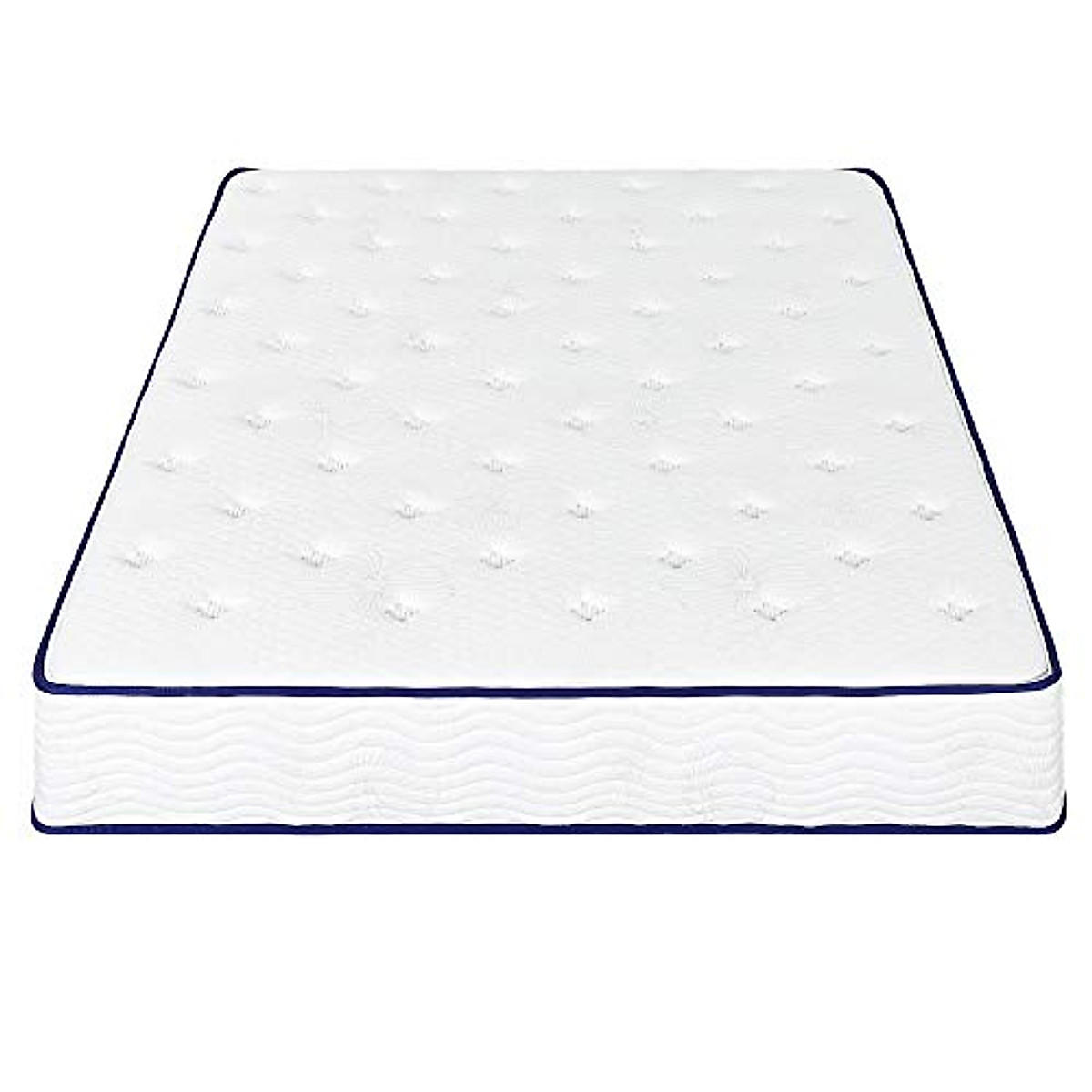 PrimaSleep 10 inch Hybrid Tight Top Spring Mattress,White/Blue Piping/Dura I Gel Foam (King)