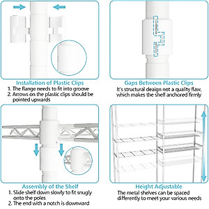 Loomie Over The Washer and Dryer Storage Shelf, Laundry Room Organization Shelves, 5 Tiers Adjustable Height Shelving,Space Saving Drying Organizers Rack with Wire Basket,Haning Hook & 2 Rods,White