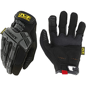 Mechanix Wear: M-Pact Work Gloves with Secure Fit, Work Gloves with Impact Protection and Vibration Absorption, Safety Gloves for Men (Black/Grey, Medium)