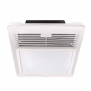 Maxxima Luvoni 90 CFM Bathroom Exhaust and Ventilation Fan with Light - 1 Sone Quiet Noise Free Operation, Ceiling Mounted Ventilator with Built-in LED Light and White Grill