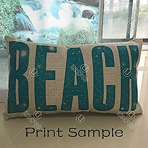 UOOPOO Cute Singing Blue Bird Tree Branch Conton Linen Lumbar Throw Pillow 6 x 12 Inches (Include Insert)