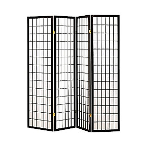 4-Panel Folding Screen Black and White 4624