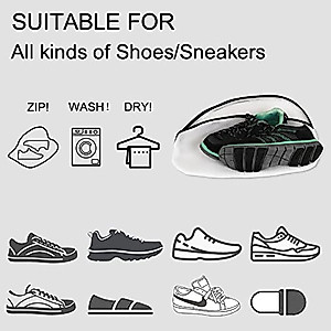 Vivifying Shoe Washing Bag, Set of 3 Mesh Shoe Laundry Bags with Zip Closure for Sneakers, Running Shoes, Socks, Bras