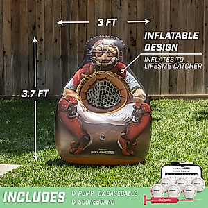 GoSports Inflataman Baseball Toss Challenge - Inflatable Catcher Strike Zone Pitching Game