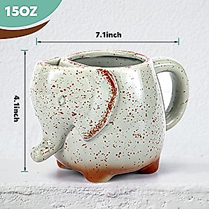LIAVOEIZ Elephant Tea Mug with Tea Bag Holder,Elephant Tea Cup