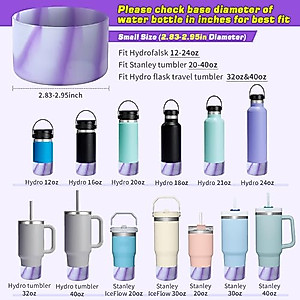WUQID Protective Mixed Silicone Boot Sleeve 2PC Compatible with Stanley 20 30 40oz & Hydroflask 12oz-40oz Bottles/Tumbler Anti-Slip Bottom Sleeve Cover for All Bottles Bottom Width of 2.83-2.95in