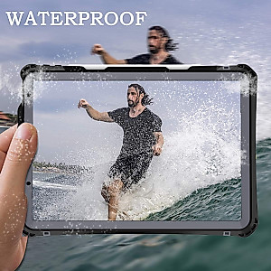 Shellbox Case for iPad Air 4th/5th Generation 2022-2020, Waterproof Dustproof Shockproof Case with 360° Full-Body Protection,Lanyard and Kickstand