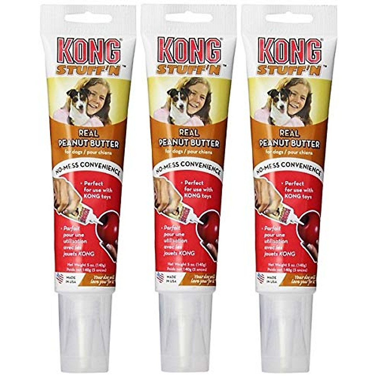 Kong Real Peanut Butter Tube 5oz (Pack of 3)