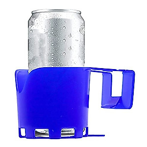 Storage Theory Plastic Cup Holder Set for Above Ground Swimming Pool - 4 Cup Holders for Drinks, Cups and Accessories - Fits 2” or Less Round Bar Top Rails - Blue