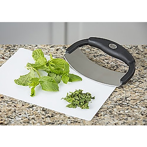 Tablecraft H6611 Mezzaluna Single Blade with Plastic Handle, Small, Black