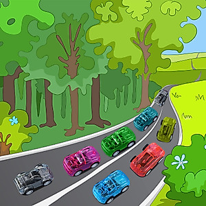 50 Pieces Pull Back Vehicles Set Friction Powered Racing Car Toy Small Pull Back Car Toys Push and Go Toy Cars for Game Supplies Birthday Party Favor (Assorted Style)