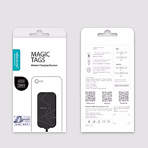 Nillkin Qi Receiver USB C, Thin Wireless Charging Receiver, Type C Wireless Charger Receiver for Galaxy Note 8 Pro/A50/A70/A10s/Xiaomi Note 8/Huawei P30 and Other Type-C Android Phones(Long Version)