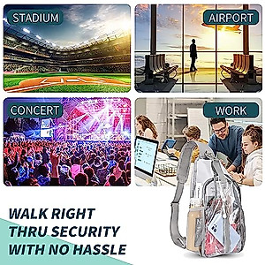 SPODEARS Clear Crossbody Sling Backpack Sling Bag for Women Men Chest Shoulder Bag Daypack for Travel Hiking