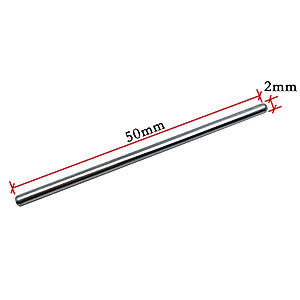 EUDAX 100Pcs Dia.2mm STEM Toys Shaft Round Rod Axles for DIY Toy RC Car Boat Helicopter Model Part (2mmx50mm)