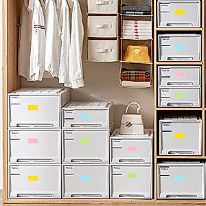 Rectangular Assorted Color Waterproof Removable Labels Self-Adhesive Name Label Stickers for Office School Supplies, Water Bottles, Daycare, Food Containers Classification Mark Name Sticker (260)