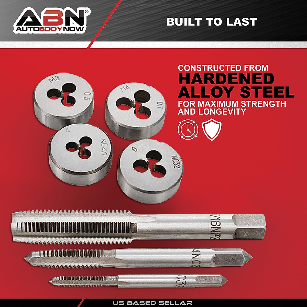 ABN Metric and SAE Standard Tap and Die 60-Piece Rethread Set Rethreading Kit for Cutting External and Internal Threads