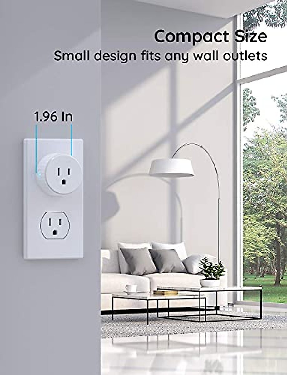 Govee Dual Smart Plug 2 Pack, 15A WiFi Bluetooth Outlet, Work with Alexa and Google Assistant, 2-in-1 Compact Design Bundle with Govee Smart Plug, WiFi Plugs Work with Alexa & Google Assistant