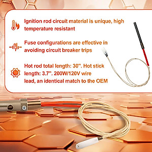 Pellet Grill Replacement Parts for Traeger, Pit Boss Wood Pellet Grills, Upgraded Auger Motor, Grill Induction Fan, Fire Burn Pot and Hot Rod Igniter, Grill Parts with Ash Remover, Screws and Fuse