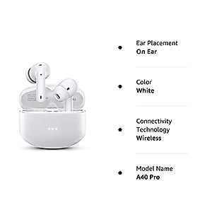 XIAOWTEK A40 Pro Wireless Earbuds, 50Hrs Playtime Bluetooth Earbuds Built in Noise Cancellation Mic with Charging Case, Bluetooth Headphones with Stereo Sound, IPX7 Waterproof Ear Buds for iPhone