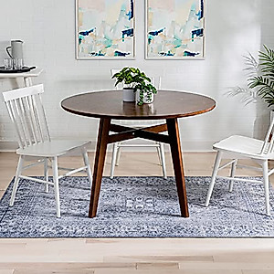 Well Woven Overdyed Helode Machine Washable Grey Vintage Oriental Medallion Area Rug 5x7 (5' x 7')