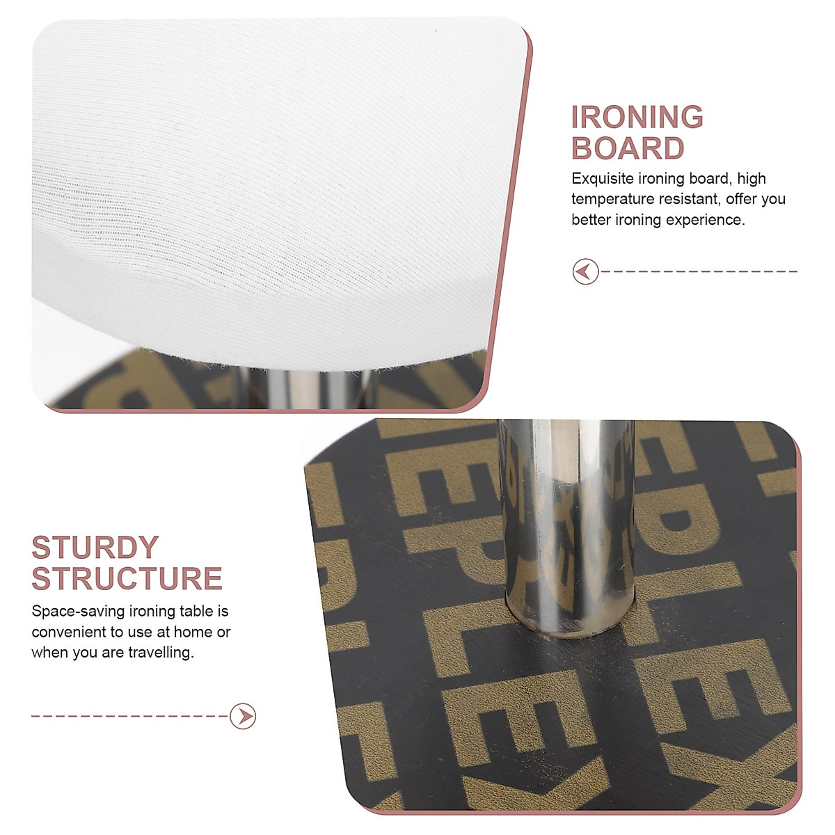 Zerodeko Travel Accessories Mini Iron Ironing Board Wood Stool Coat Clothes Ironing Board Tabletop Small Ironing Board for Sewing Craft Room Household Dorm Travel Accessories Mini Iron